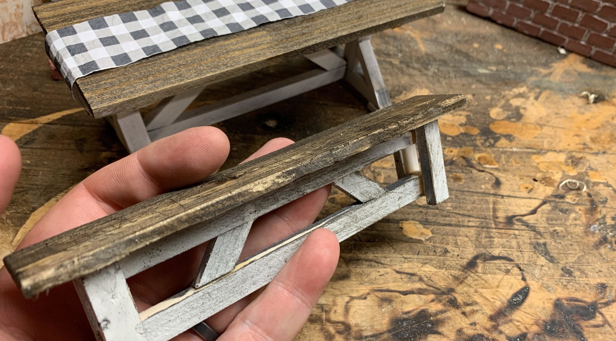 Building a Miniature Farmhouse Bench to match our Farmhouse Table ...
