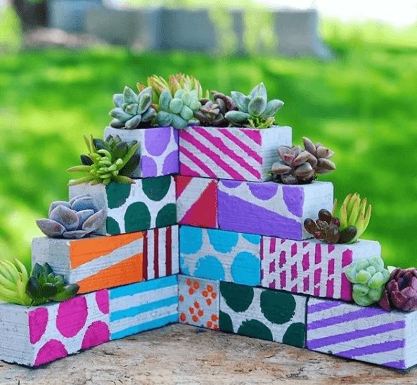 Cinder Block Garden Pyramid