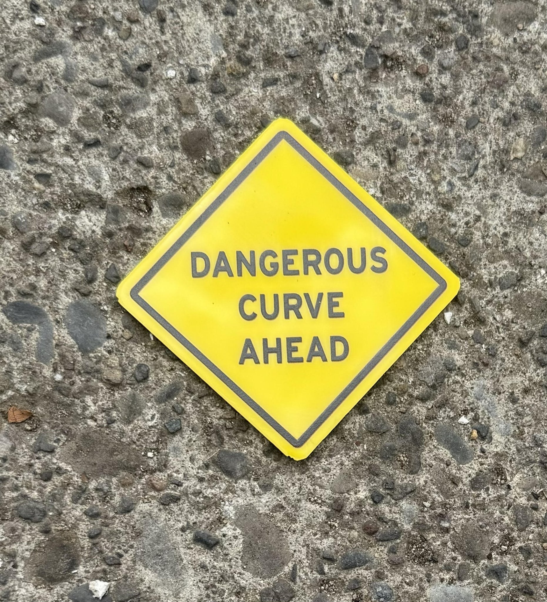 1:12 Scale Dangerous Curves Ahead Sign – Mini Materials