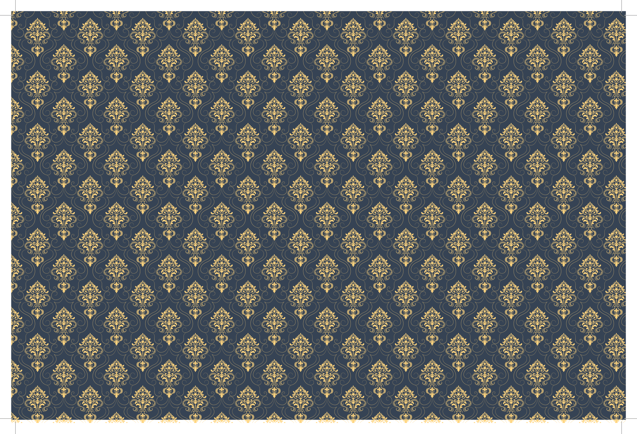 Black and Yellow Damascus Wallpaper – Mini Materials