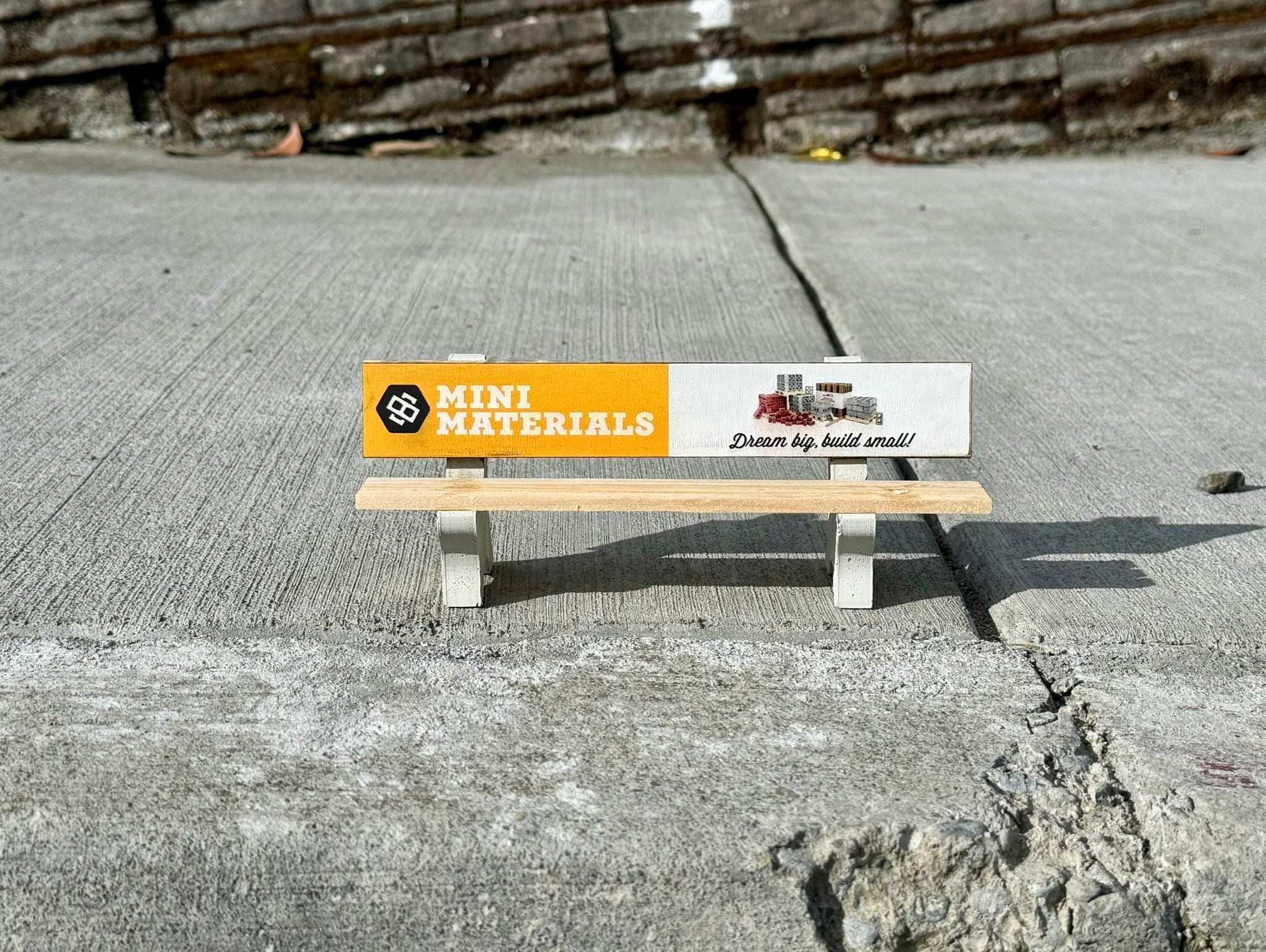 1:12 Scale Billboard Bench – Mini Materials