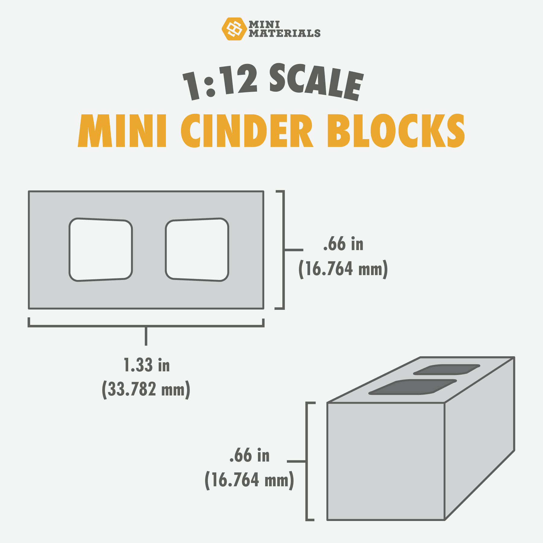 1:12 Scale Mini Cinder Blocks (300pk) – Mini Materials