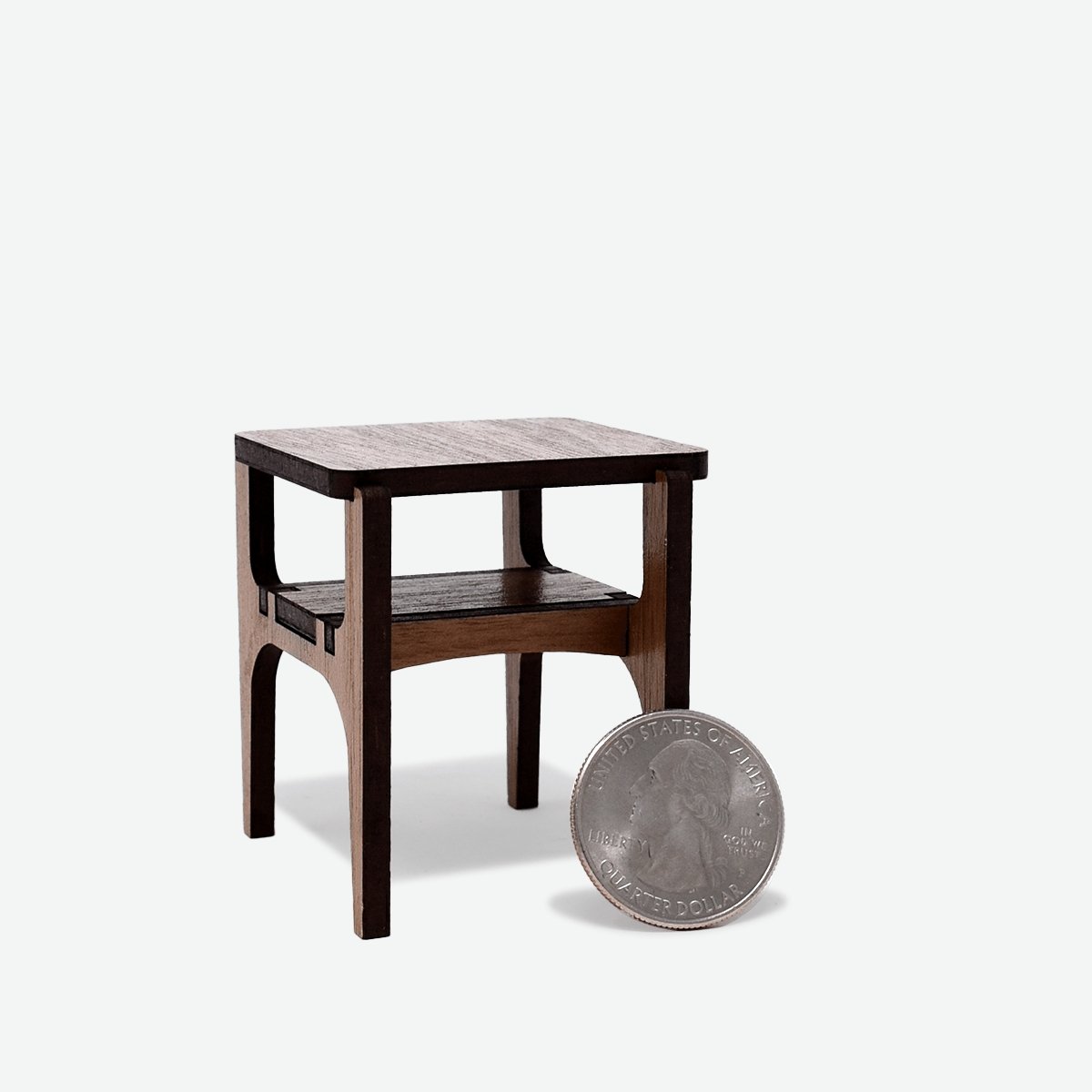 1:12 Scale Mini Mid-Century Modern Side Table (Walnut) – Mini Materials