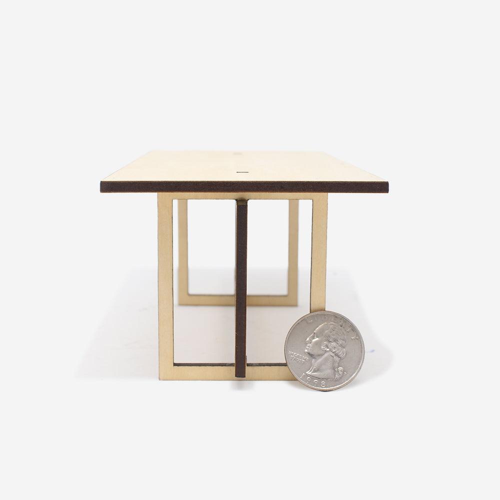 1:12 Scale Mini Modern Dining Table (Basswood) – Mini Materials