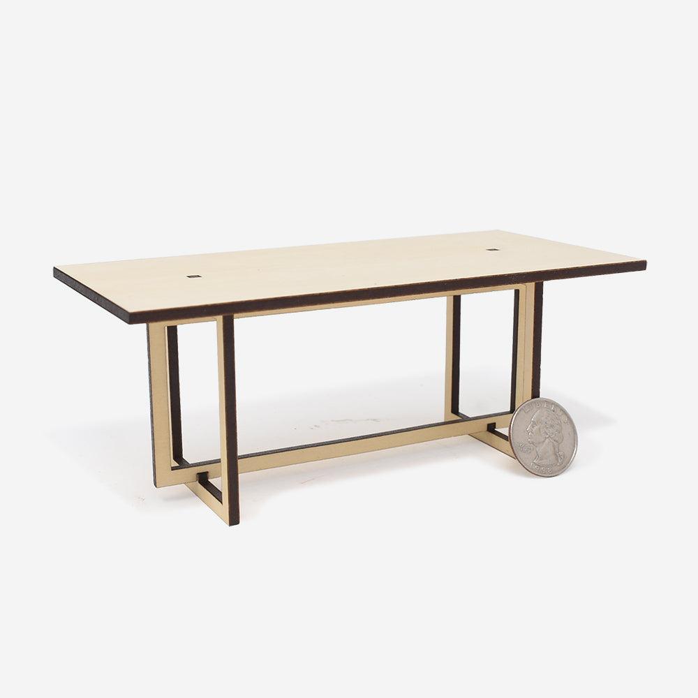 1:12 Scale Mini Modern Dining Table (Basswood) – Mini Materials