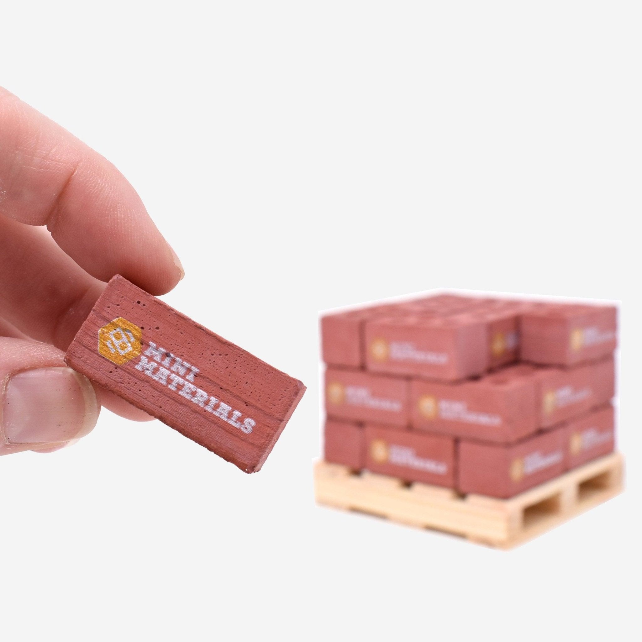 Custom Printed 1:6 Scale Mini Red Bricks on Pallet – Mini Materials